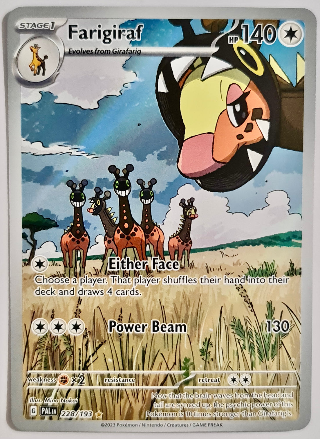 Pokemon Card Paldea Evolved 228/193 Farigiraf Illustration Rare *MINT ...
