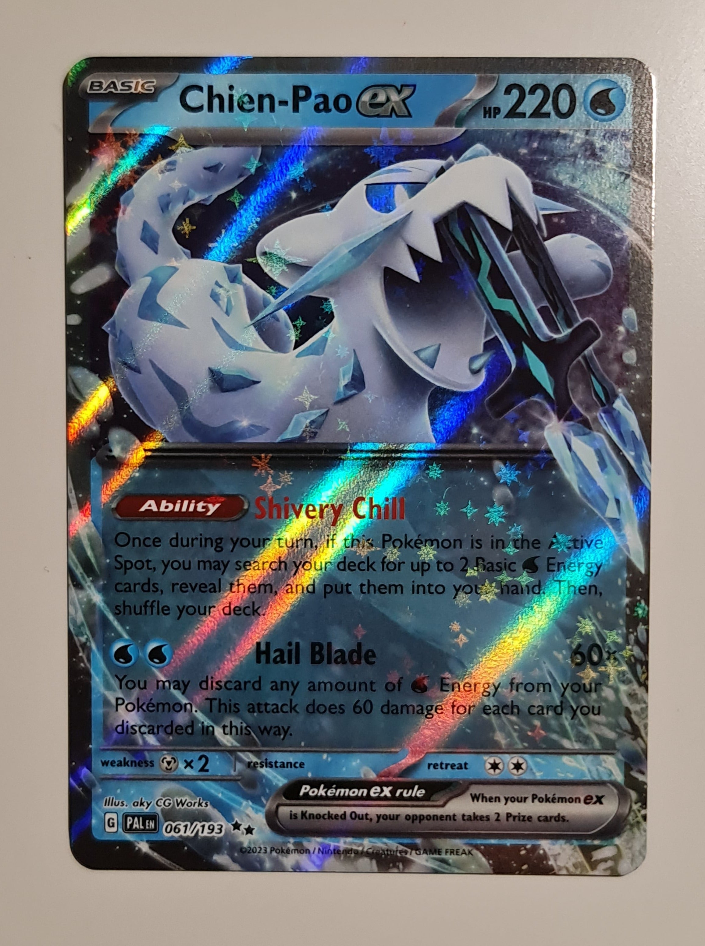 Pokemon Card Paldea Evolved 061/193 61/193 Chien-Pao ex Double Rare *M ...