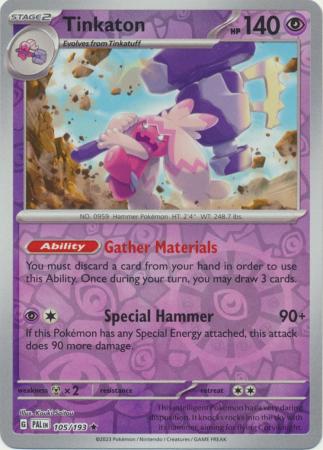 Pokemon Card Paldea Evolved 105/193 Tinkaton Reverse Holo Rare *MINT ...