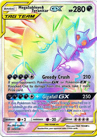 Pokemon Card Unified Minds 245/236 Mega Sableye & Tyranitar Tag Team G ...