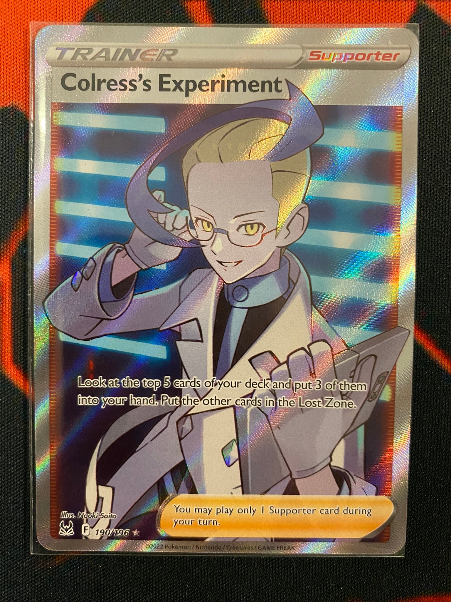 Pokemon Card Lost Origin 190/196 Colress's Experiment Supporter Full A ...