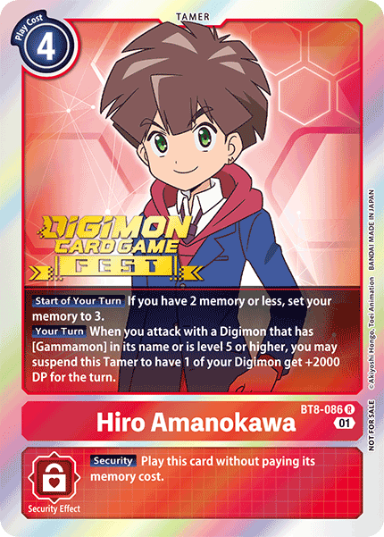 Digimon Card Hiro Amanokawa BT8-086 R (DigiFest) – Brokenvase Games